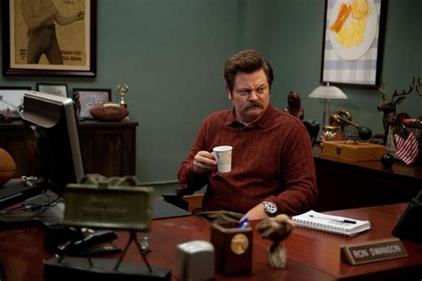 Lol He Does Have A Great Colored Office Ron Swanson Office Andy