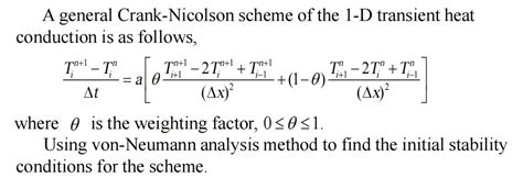 Solved A General Crank Nicolson Scheme Of The 1 D Transient