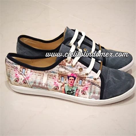 Cielito Lindo Shoes New Frida Kahlo Tennis Shoes Sneakers Denim