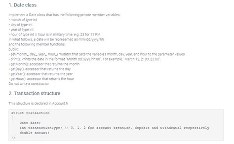 Date Class Mplement A Date Class That Has The Chegg