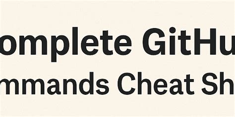 Complete Github Commands Cheat Sheet Njenga Dominic