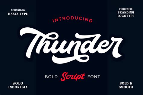 Thunder Script A Script Font By Hastatypestd Creative Market