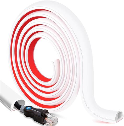 2 Meters Trunking For Electric Cables Self Viscous Cable Trunking White 15 × 10 Mm Semi