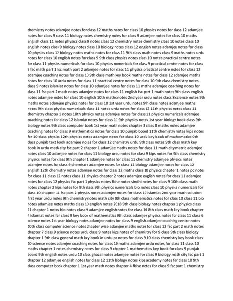 9th Class Notes Guides Pdf Free Download Pdf Secondary Education