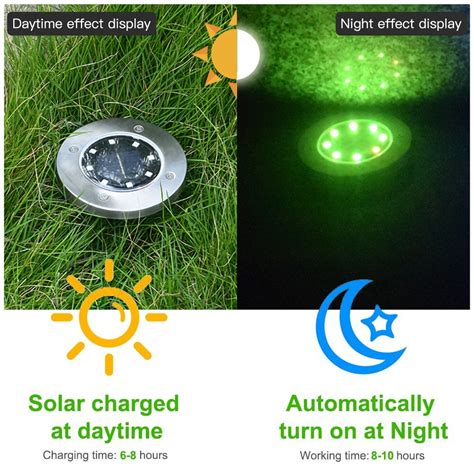 14 Pieces Solar Underground Lights Outdoor 8 Led Grandado
