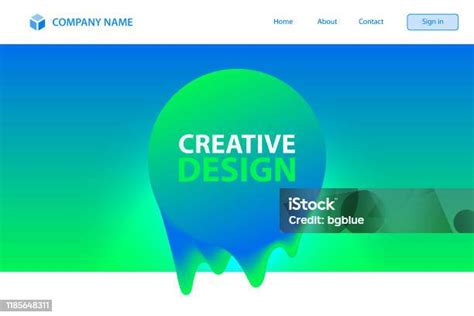 Halaman Arahan Template Desain Abstrak Bentuk Cairan Hijau Latar