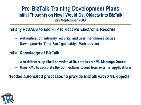 Ppt Initial Biztalk Programming Development Objectives For Pedals Powerpoint Presentation Id