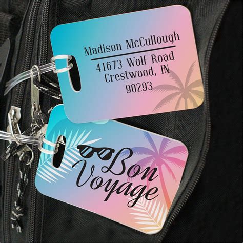 Personalized Bon Voyage Luggage Tag Tsforyounow