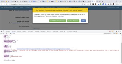 Errors Not Reported To User On Server Error After License Compare · Issue 412 · Spdxspdx