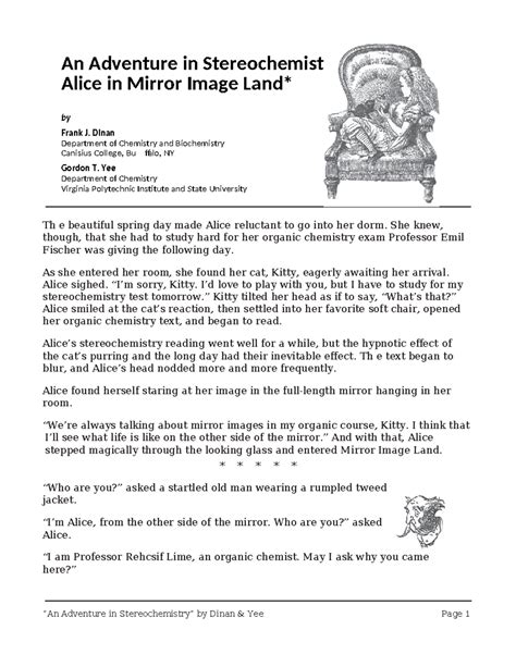 CHEM Case Study Alice Th E Beautiful Spring Day Made Alice Reluctant To Go Into Her