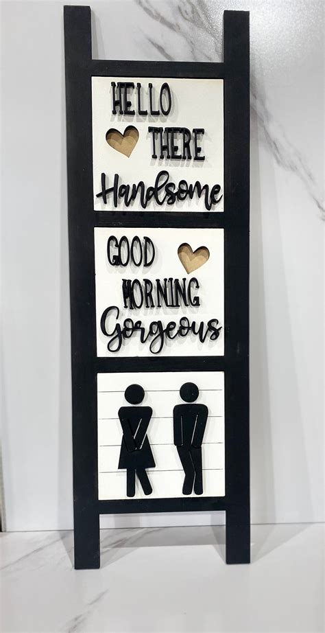 Restroom Signbathroom Wall Decorfarmhouse Gender Bathroom Sign
