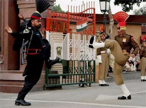 Caution India Wagah Border Parade