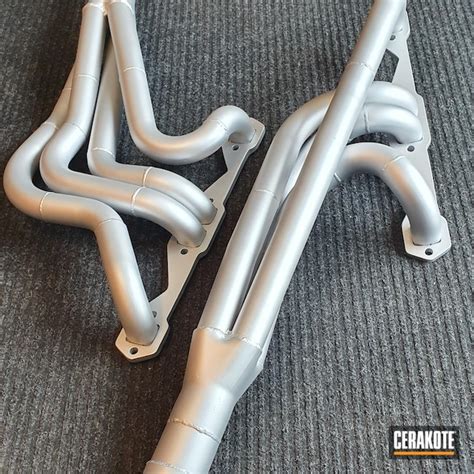 Headers Finished With A Cerakote Glacier Silver Finish Cerakote