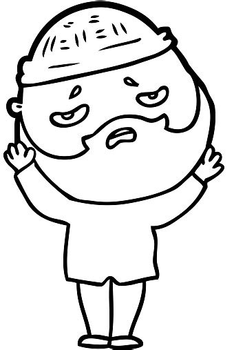 수염과 걱정된 남자 만화 개성 개념에 대한 스톡 벡터 아트 및 기타 이미지 개성 개념 걱정하는 낙서 드로잉 Istock
