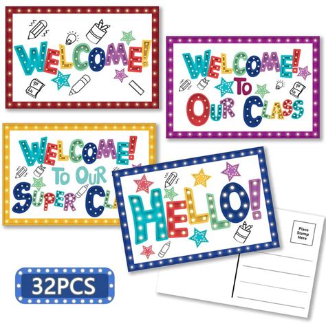 Codree 32 Pieces Marquee Welcome Postcards 4 X 6 Inch Welcome To Our