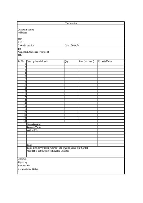 59 Format Tax Invoice Template Dubai Psd File By Tax Invoice Template