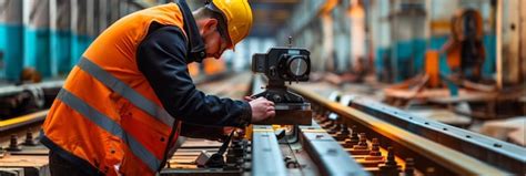 Railway Engineers Evaluating Rail Track Alignment With Precision