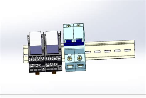 空气开关组件 Solidworks 2018 模型图纸下载 懒石网