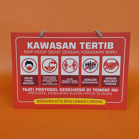 Jual Poster Gantung Hard Poster Kawasan Taat Prokes Poster Kawasan