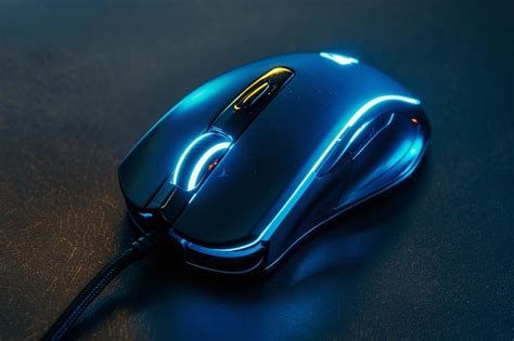 Premium Photo Gaming Mouse With Neon Lighting Closeup Photo And Dark Background