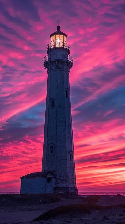 Free Lighthouse At Sunset Image Lighthouse Sunset Waves Download At Stockcake