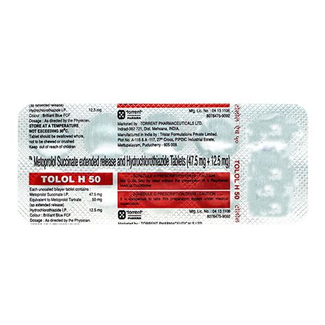 Tolol H Mg Tablet S Price Uses Side Effects Netmeds