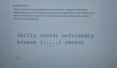Question Wt 01 Find The Word Missing In StudyX