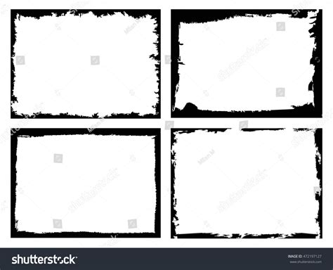 Set Grunge Framesgrunge Bordersvector Illustration Stock Vector Royalty Free