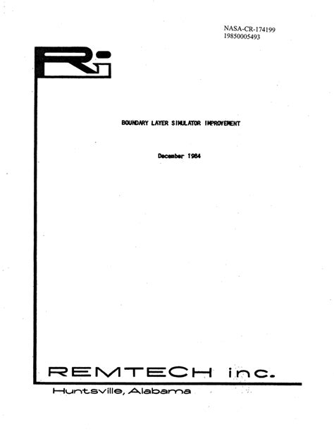 Pdf Boundary Layer Simulation Improvement