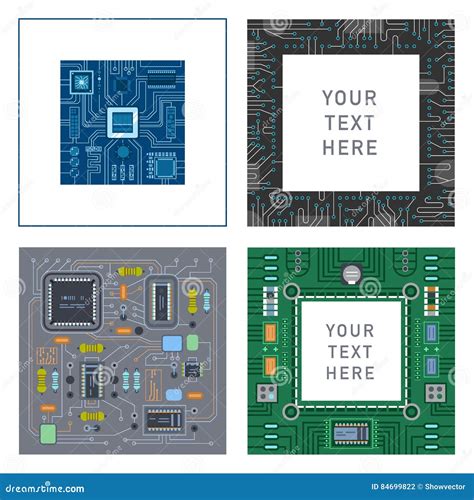 Computer Ic Chip Template Vector Illustration Stock Vector