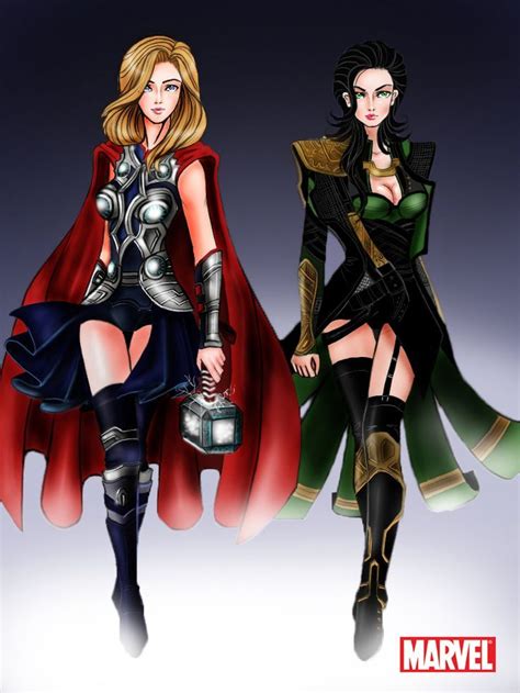 Fem Loki And Thor Female Thor Lady Loki Cosplay Thor Cosplay
