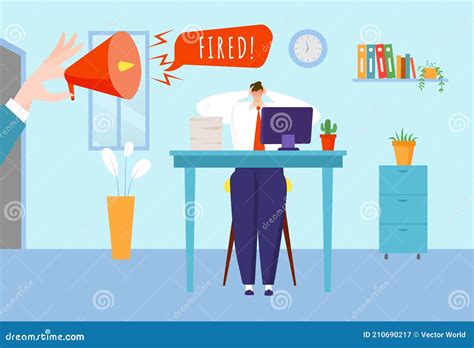 Stressful In Office With Too Many Stack Of Papers Vector Illustration