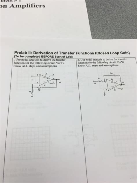 Solved Use Nodal Analysis To Derive The Transfer Function