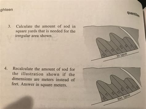 Solved Calculate The Amount Of Sod In Square Yards That Is Chegg Com