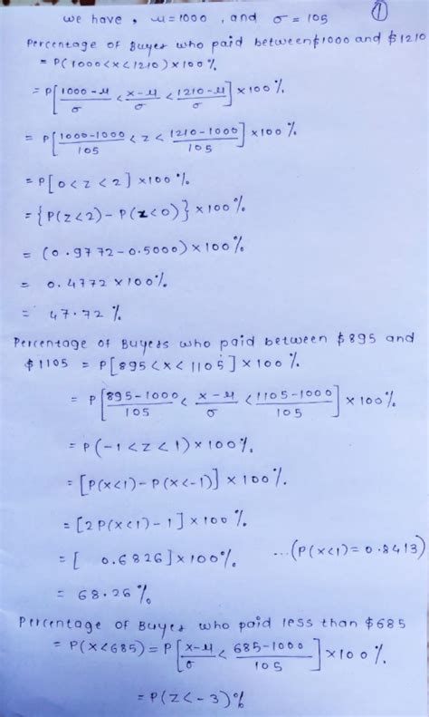 The Graph Illustrates A Normal Distribution For The Prices Paid For A