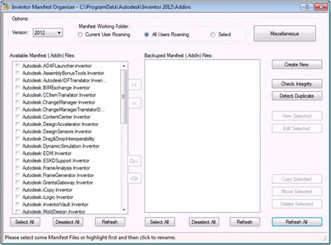 Inventornetaddinwizard Manifest Organizer Miscellaneous