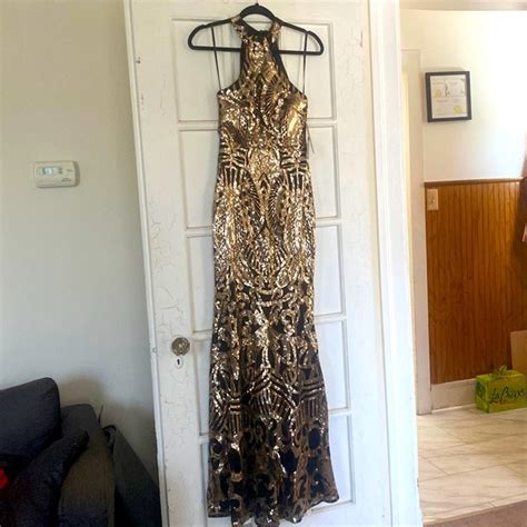Lulus Dresses Lulus Captivating You Black And Gold Sequin Mermaid