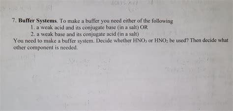 Solved Buffer Systems To Make A Buffer You Need Either Chegg Com