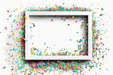 Free Photo Splashing Colorful Confetti On Frame On White Background
