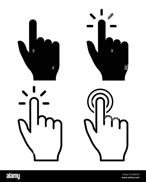 Vector Hand Cursors Icons Click Set Stock Vector Image Art Alamy