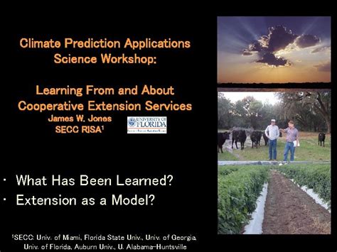 Climate Prediction Applications Science Workshop Learning From And