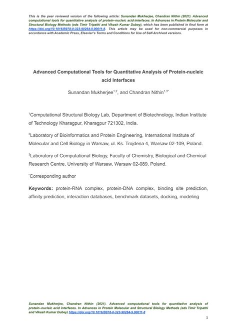 Pdf Advanced Computational Tools For Quantitative Analysis Of Protein