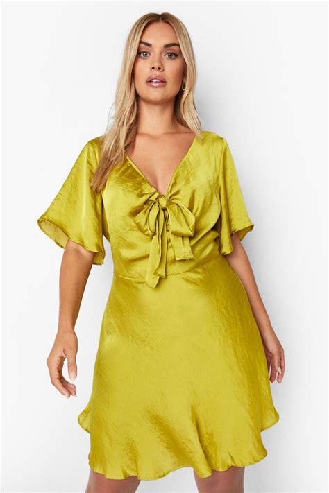 Plus Size Satin Dress Plus Size Satin Slip Dresses Boohoo Usa