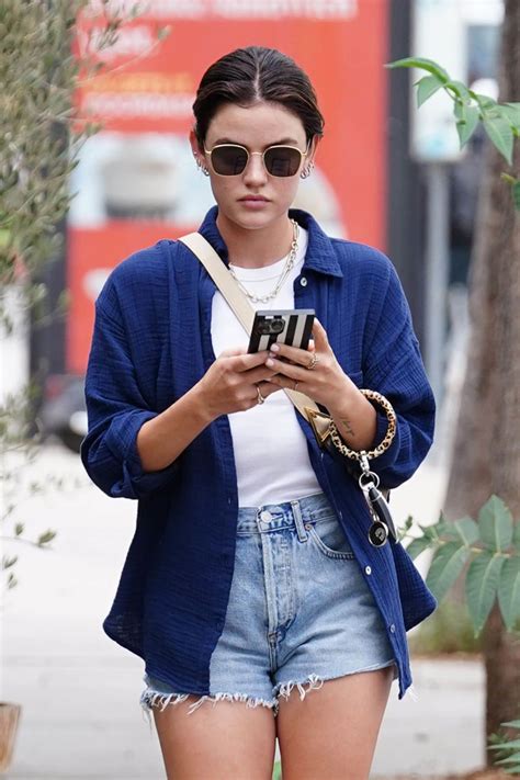 Lucy Hale In Denim Shorts Out In Los Angeles 09082022 Hawtcelebs