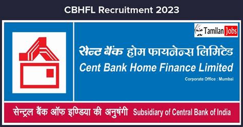 CBHFL Recruitment Out Aply For Officer Senior Officer Posts Cbhfl Tamilan Jobs