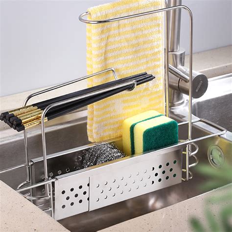 수건 도구 싱크대 바구니 스테인레스 스틸 클리너 주방 용품 스폰지 비누 홀더 정리 주방 용품 Aliexpress