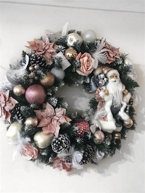 Rhapsody Of Pastel Pink Christmas Door Wreaths Handmade Christmas