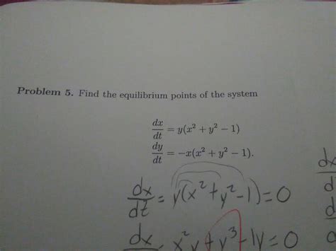 solved problem 5 find the equilibrium points of the system