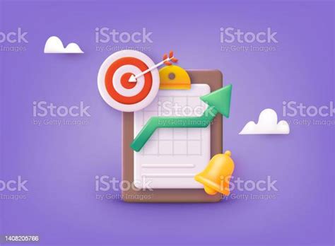 프로젝트 작업 관리 및 효과적인 시간 계획 도구 3d 벡터 일러스트레이션 성장 개념에 대한 스톡 벡터 아트 및 기타 이미지 성장 개념 체크리스트 마테크 Istock