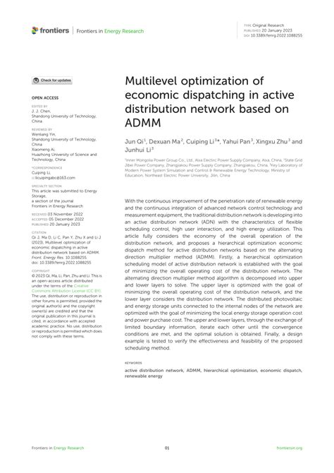 Pdf Multilevel Optimization Of Economic Dispatching In Active